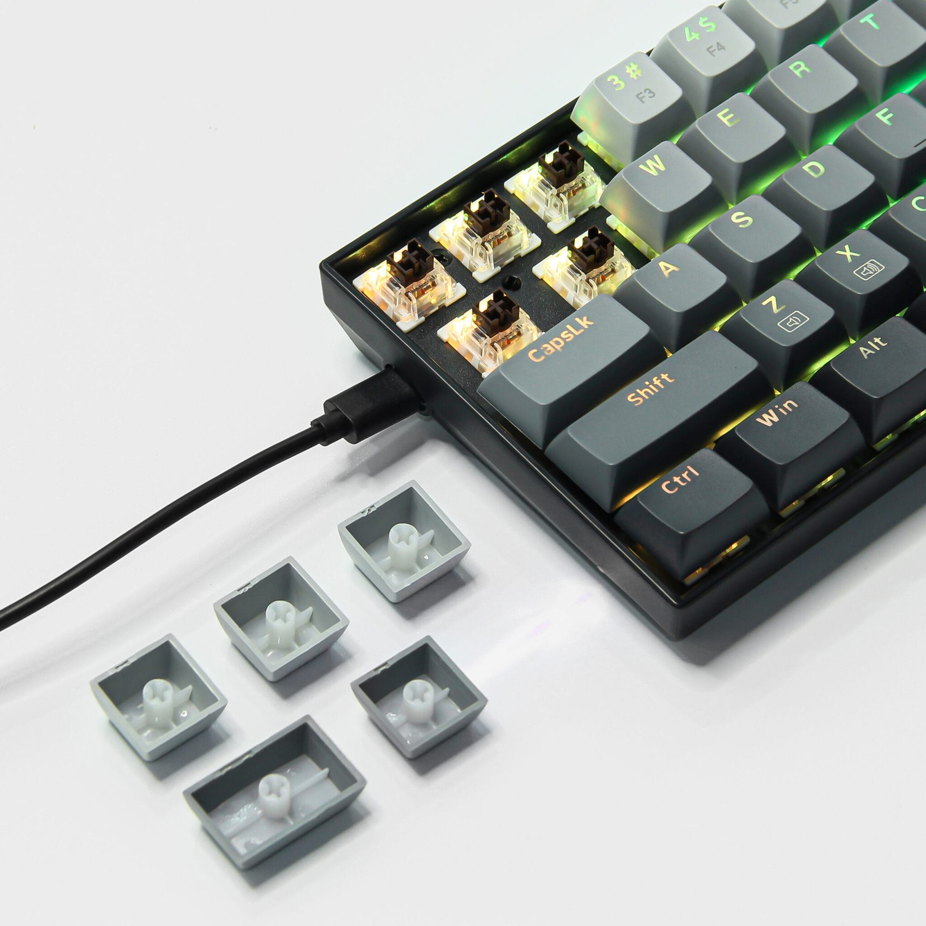 MA68 Wired Full Rgb Mechanical Keyboard 68 Keys With Software Red/Brown ...