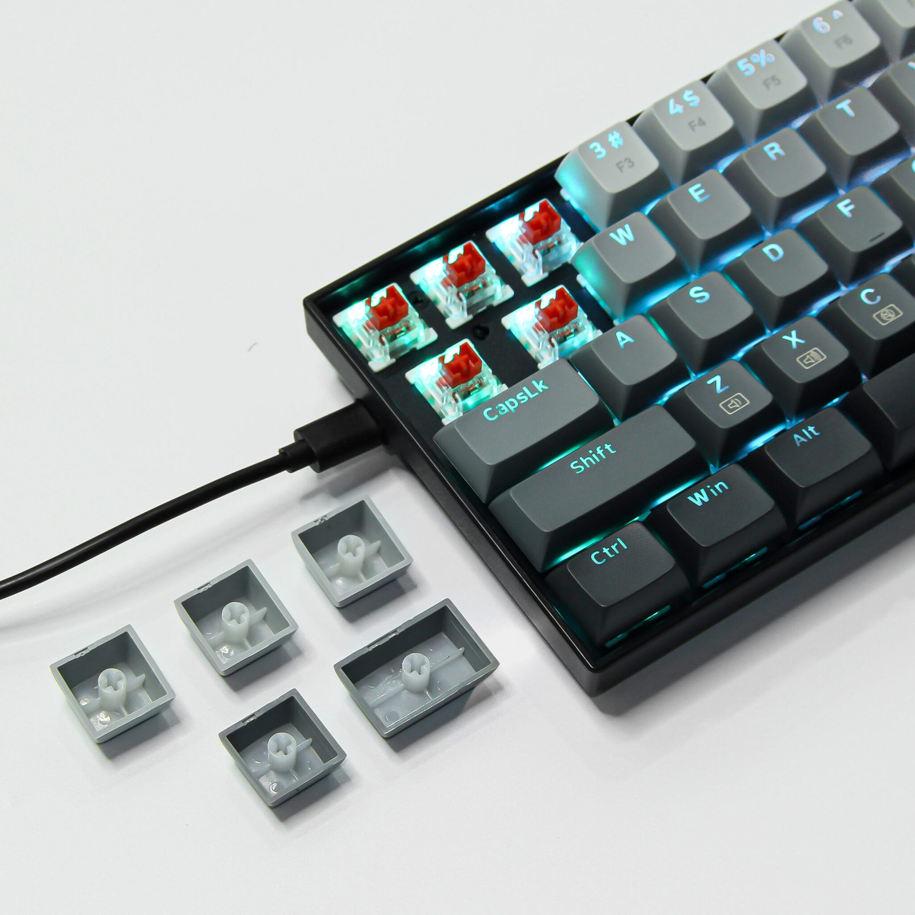 MA68 Wired Full Rgb Mechanical Keyboard 68 Keys With Software Red/Brown ...