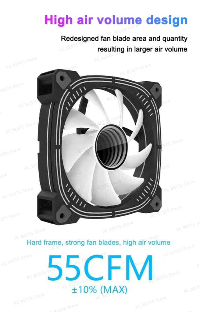 Case Fan 5V 3PIN ARGB AURA Temperature Control Silent PWM CPU Cooling ...