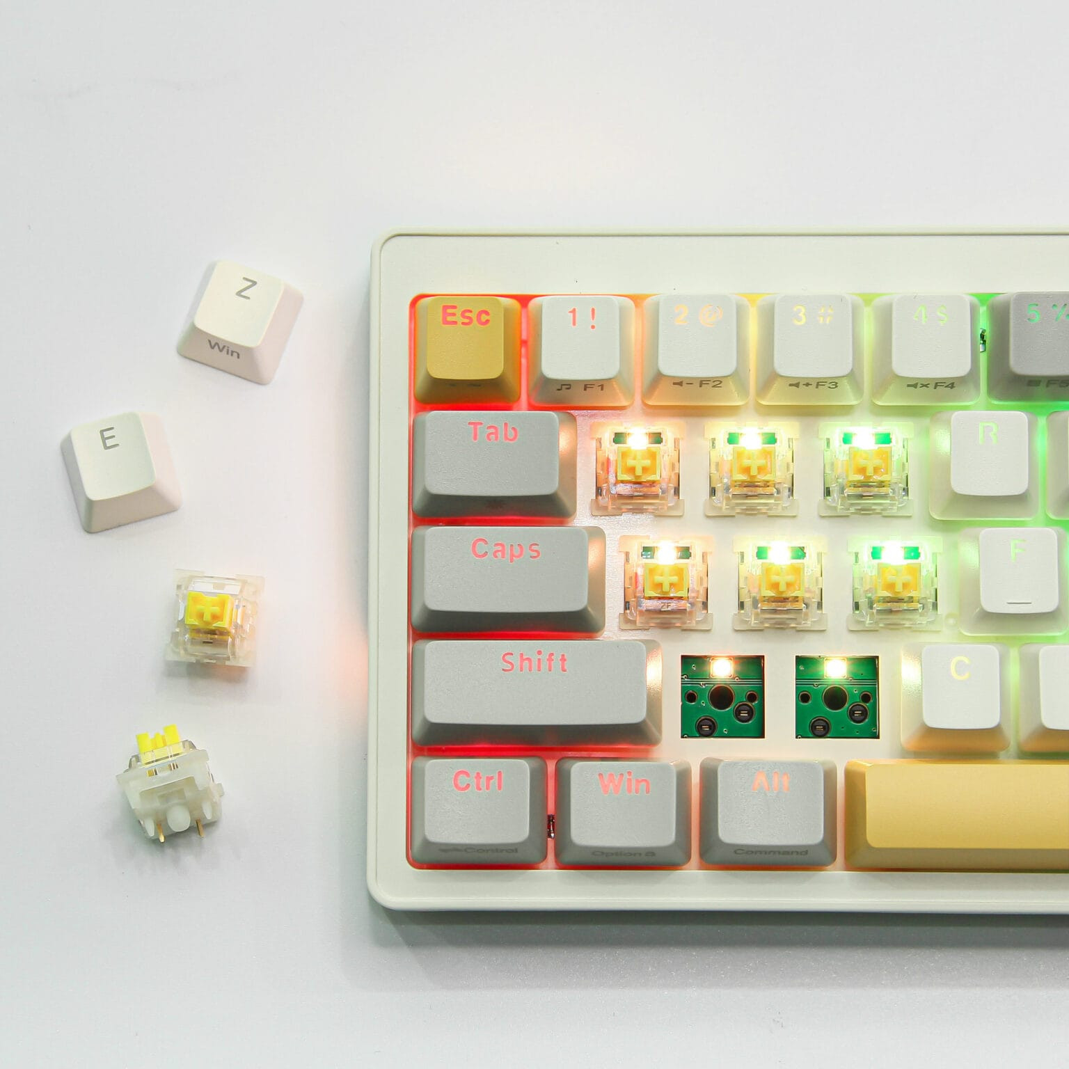 ZA68 Hot Swappable Full Rgb Mechanical Keyboard – Cream Yellow – Yellow ...