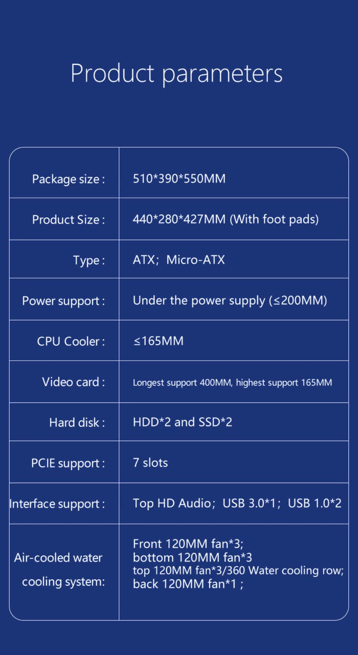 GAMEKM ROBIN Gaming Computer Case Mid-Tower Side Transparent Tempered ...