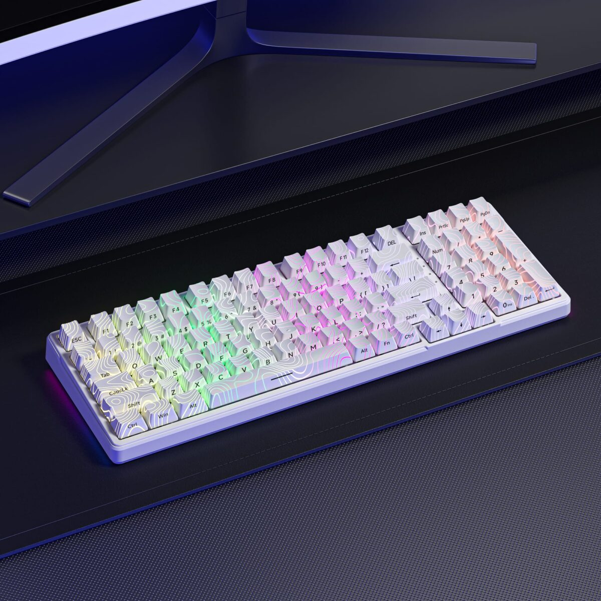 M4G × FuryCube k99 pro Contour White line HMX Platinum Switches - M4G