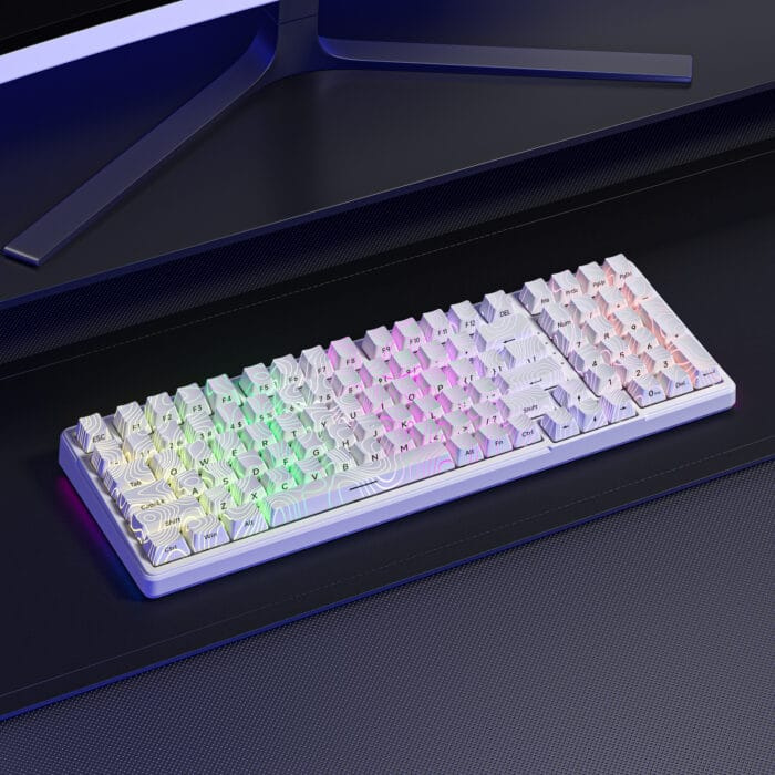 M4G × FuryCube k99 pro Contour White line HMX Platinum Switches - M4G